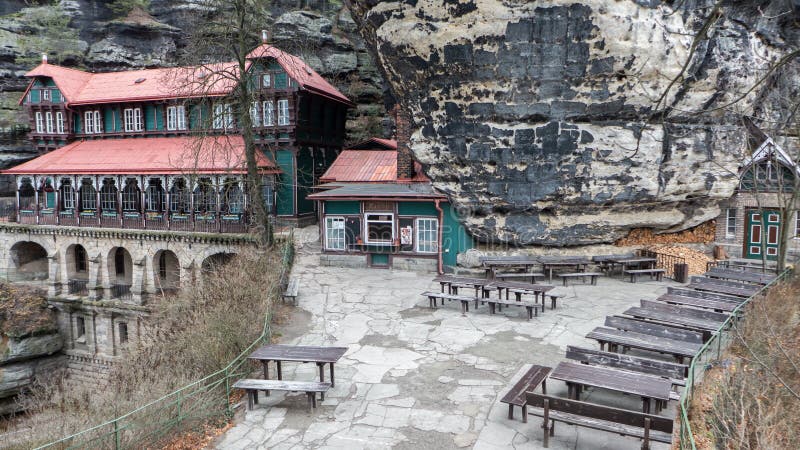 Hotel in Area Pravcicka Brana Stock Image - Image of park, bohemian ...