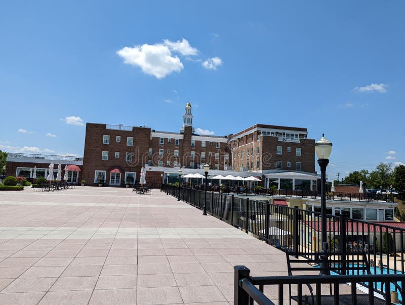 Hotel Back Patio To Waterfront Stock Image - Image of town, road: 248661931