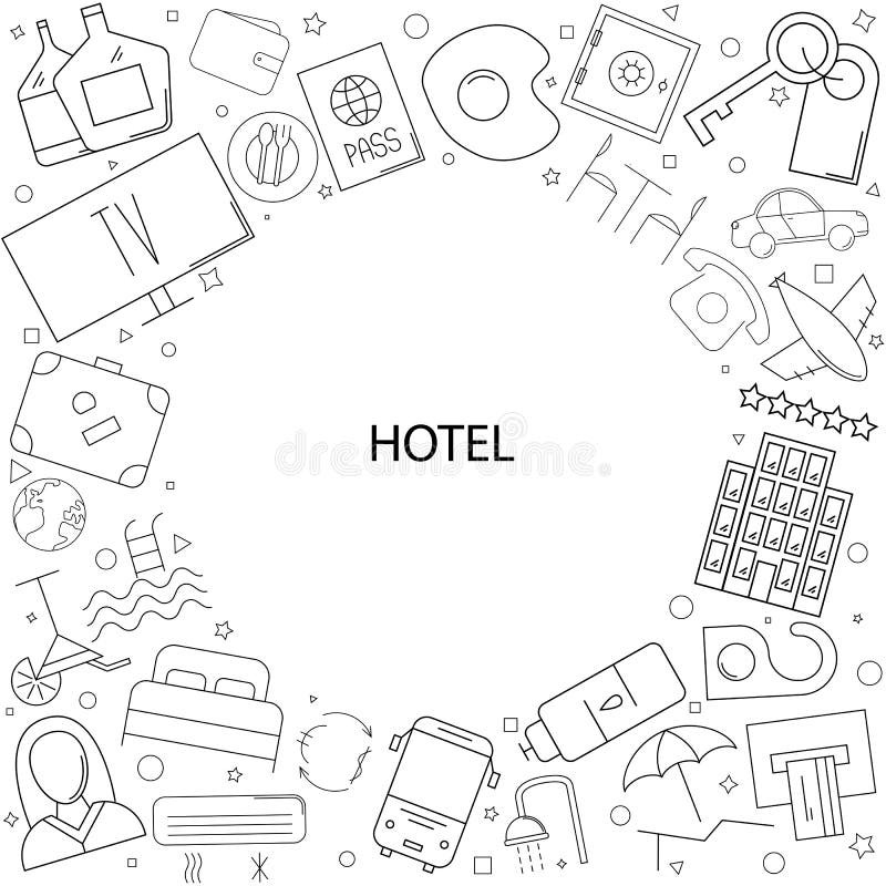 Vector Hotel Pattern. Hotel Seamless Background Stock Vector ...