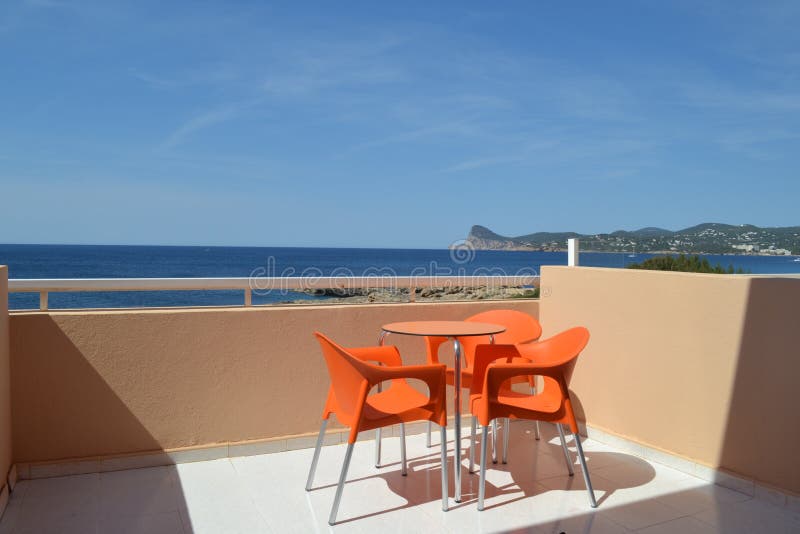 Hotel Balcony with Sea View Stock Photo - Image of front, accomadation ...
