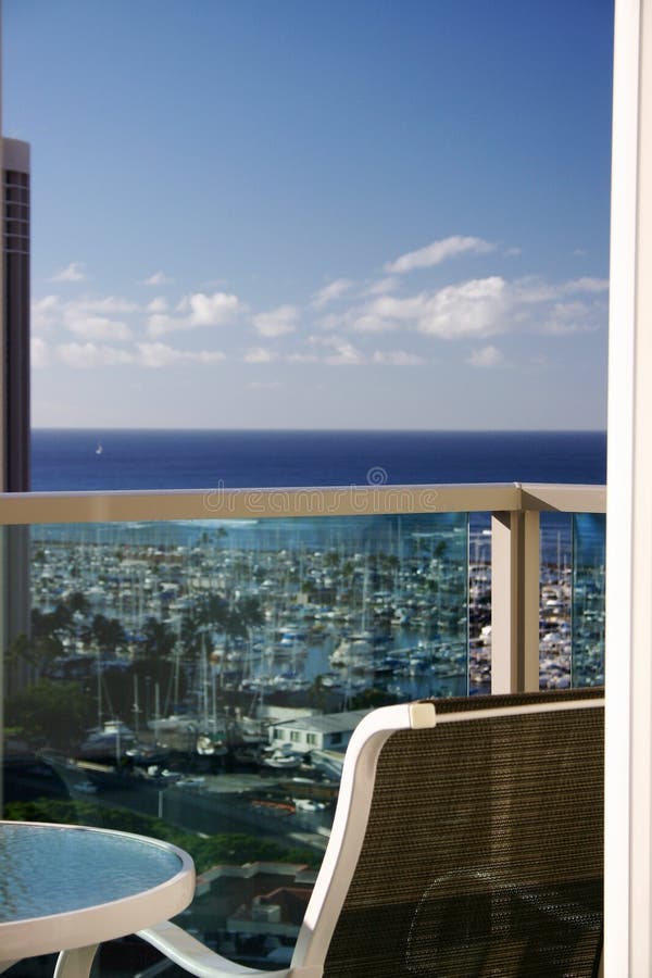 Hotel balcony view stock image. Image of building, coast - 13650619