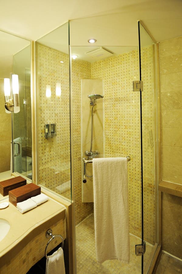 Bathroom of New Luxury Resort Hotel Stock Image - Image of contemporary ...