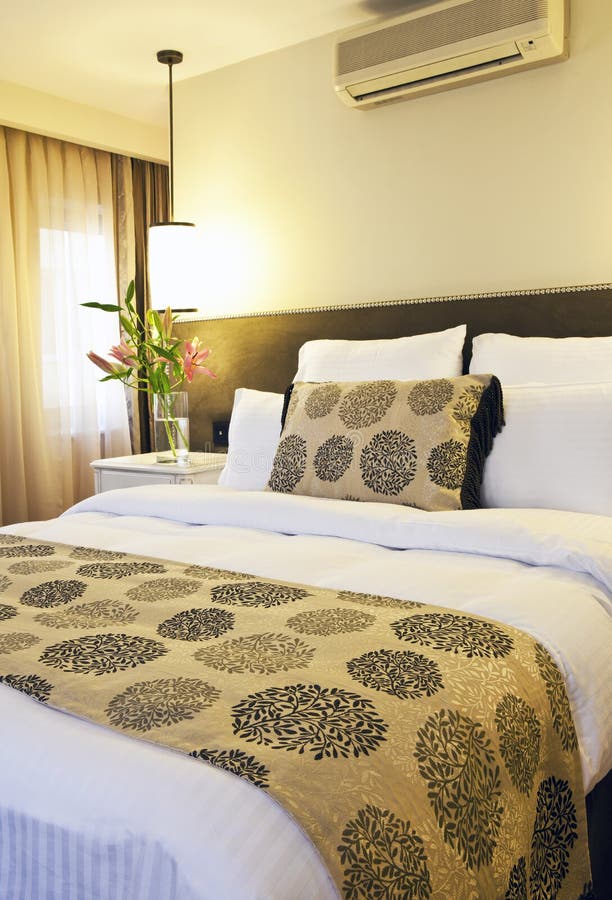 Hotel bed stock photo. Image of decorate, colorful, color - 28403860