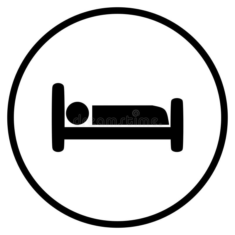 Hotel Bed Icon in Circle stock illustration. Illustration of simple ...