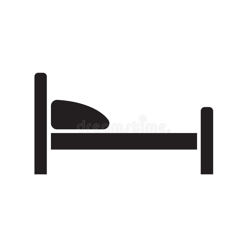 Hotel bed icon stock vector. Illustration of mattress - 109694459