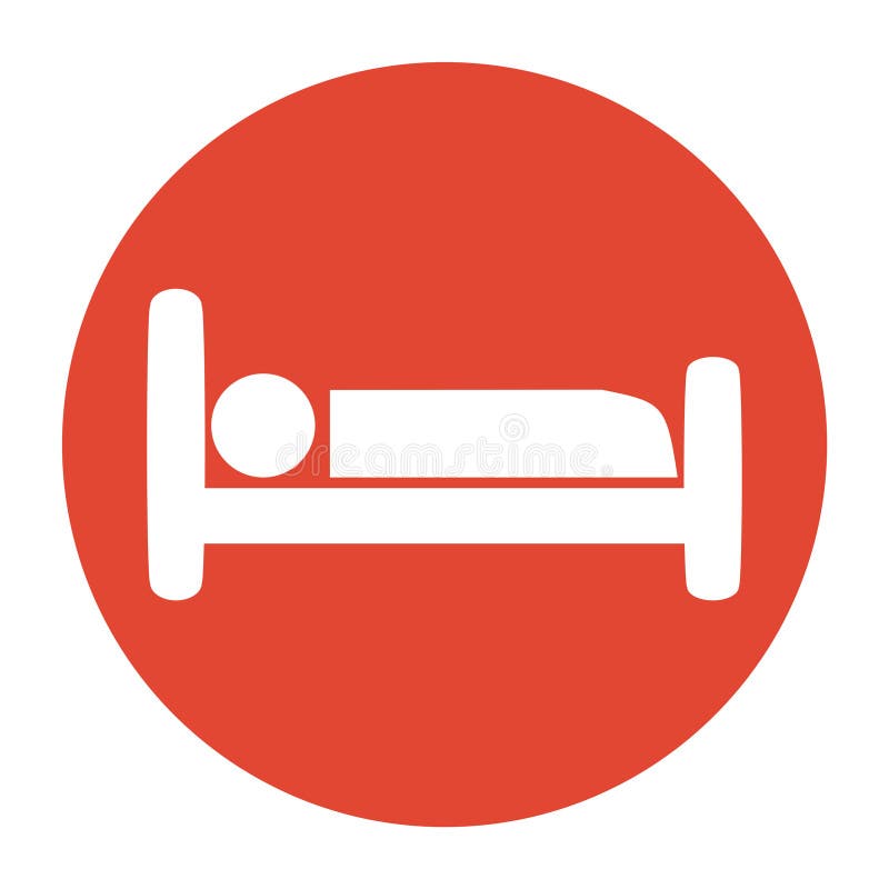 Hotel or Bed Symbol on Red Round Button Stock Illustration ...