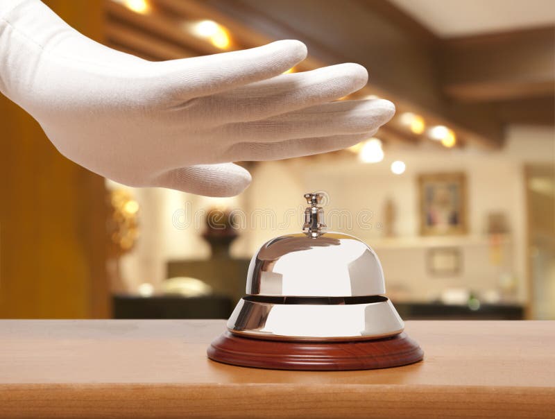 Golden brass hotel bell stock photo. Image of bellman - 10392110