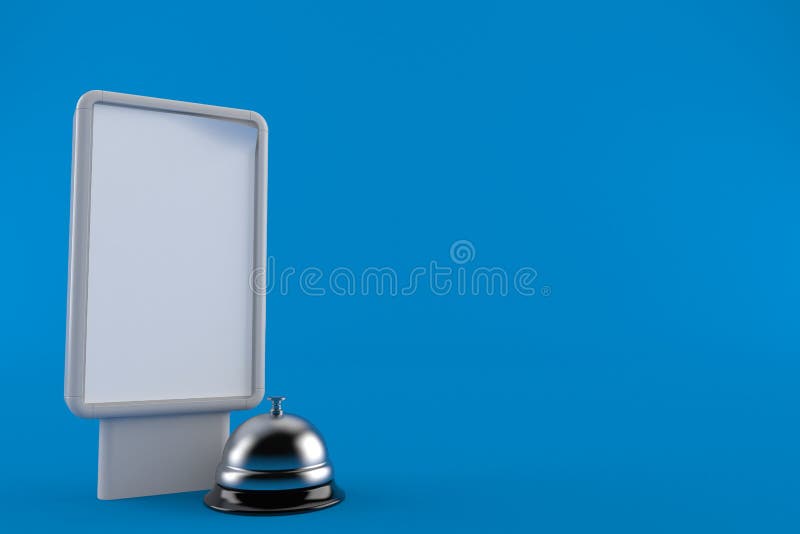 Hotel Bell with Blank Billboard Stock Illustration - Illustration of ...