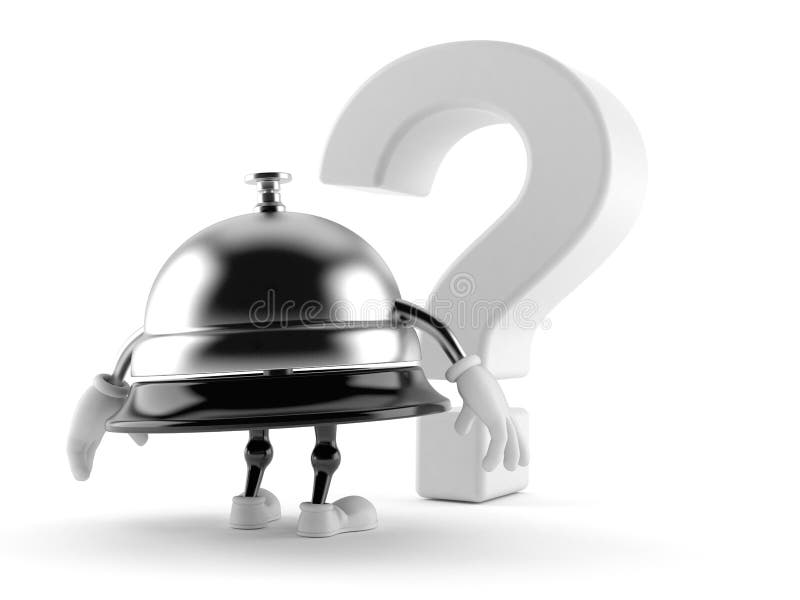 Hotel Bell Character Looking at Question Mark Symbol Stock Illustration ...