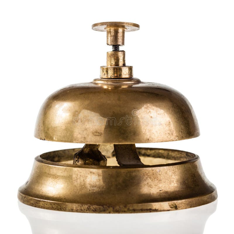 Shiny Gold Service Bell Reception Desk Hotel Luxury Call Button Stock ...