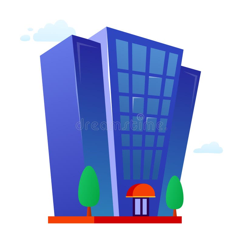 Hotel Building - Flat Design Style Object on White Background Stock ...