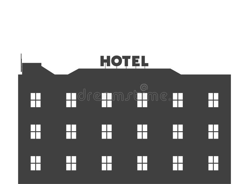 Hotel building flat draw stock vector. Illustration of view - 290268868