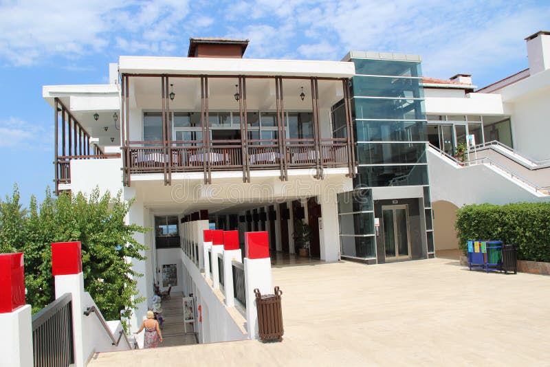 Hotel Building among Palm Trees in a Resort Editorial Stock Image ...