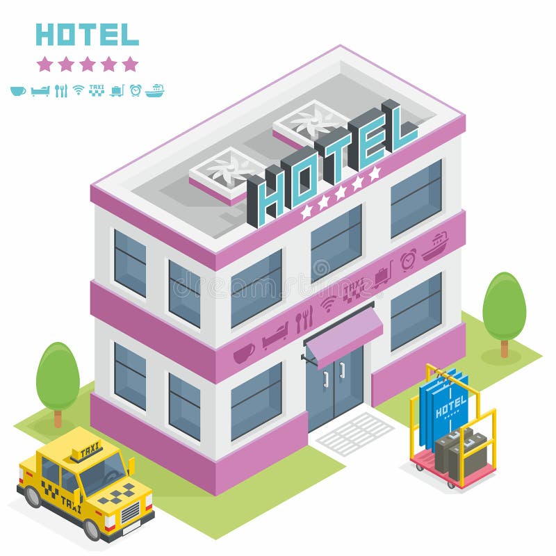 Hotel building stock illustration. Illustration of cartoon - 55629244