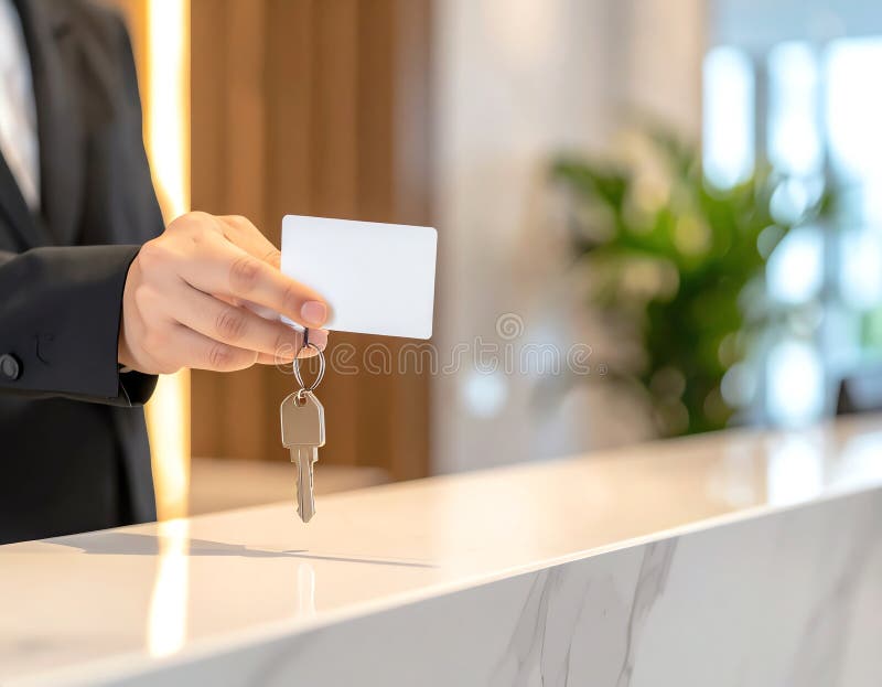 Hotel Check-in: Key Card and Key Exchange Stock Image - Image of ...