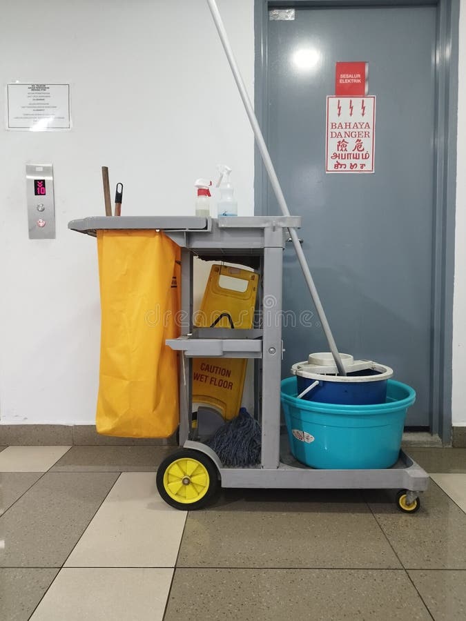 Hotel cleaning equipment stock photo. Image of floor - 290389786