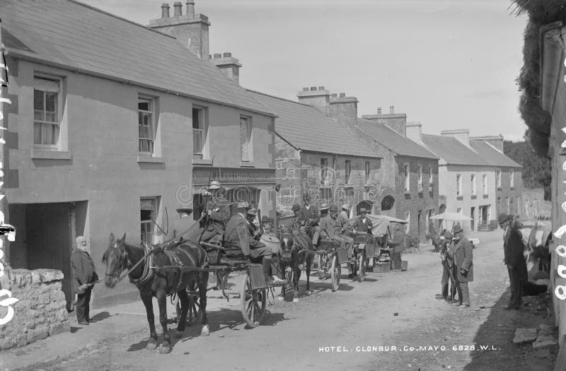 Hotel, Clonbur, Co Galway stock image. Image of monochrome - 224181103