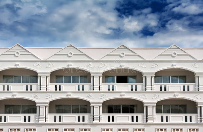 Hotel in Colonial Style Architecture Stock Image - Image of building ...