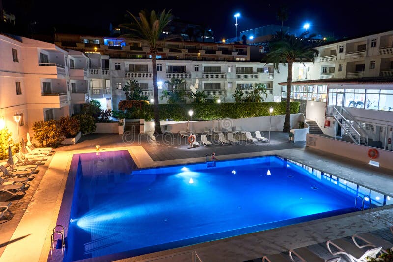 Hotel Complex with Swimming Pool, Gym and Rooms in Spain Stock Image ...