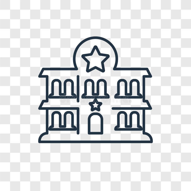 Hotel Concept Vector Linear Icon Isolated on Transparent Background ...