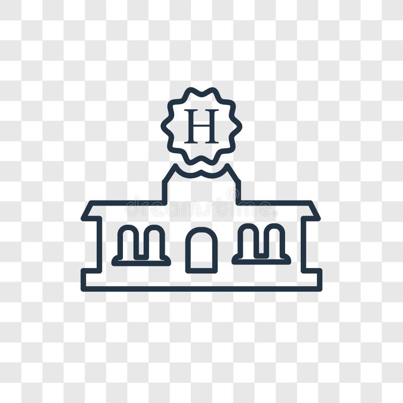 Hotel Concept Vector Linear Icon Isolated on Transparent Background ...