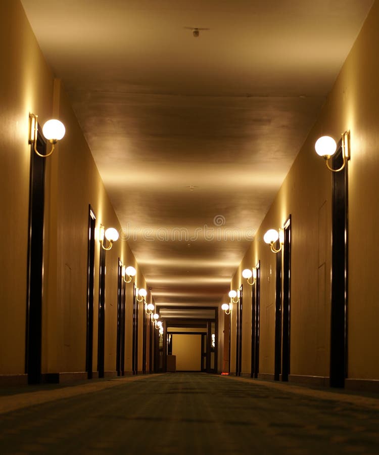 Hotel corridor perspective stock photo. Image of long - 3707556