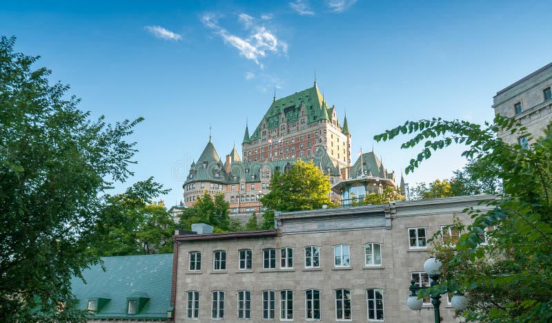 Hotel De Frontenac. Beautiful View of Quebec City Castle Stock Image ...