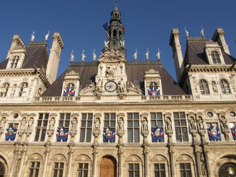 Hotel De Ville in Paris stock image. Image of france, monument - 6441439