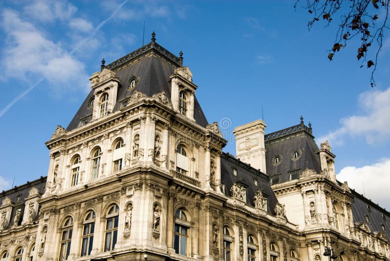 Hotel de Ville, Paris stock photo. Image of ville, historic - 9989674