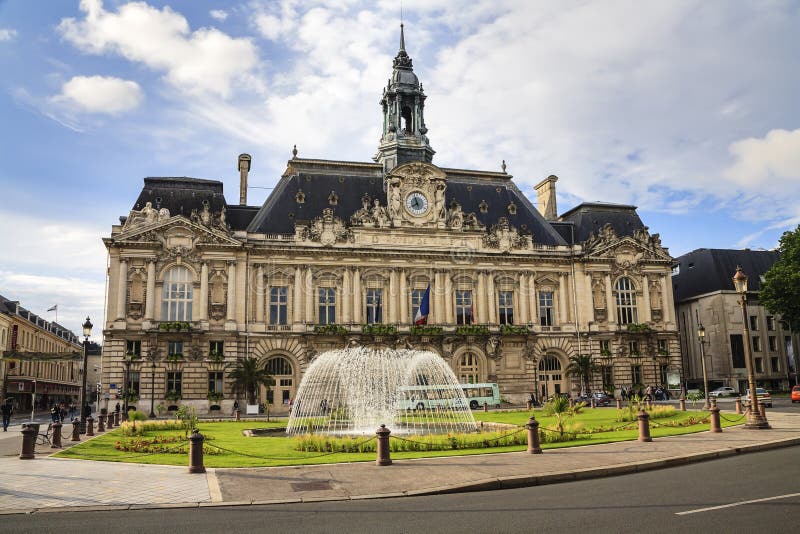 Hotel de Ville in Tours editorial photography. Image of city - 28827317