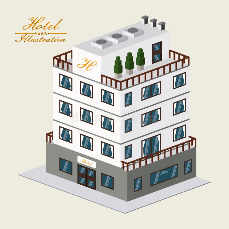 Hotel design stock vector. Illustration of housing, buildings - 43921045
