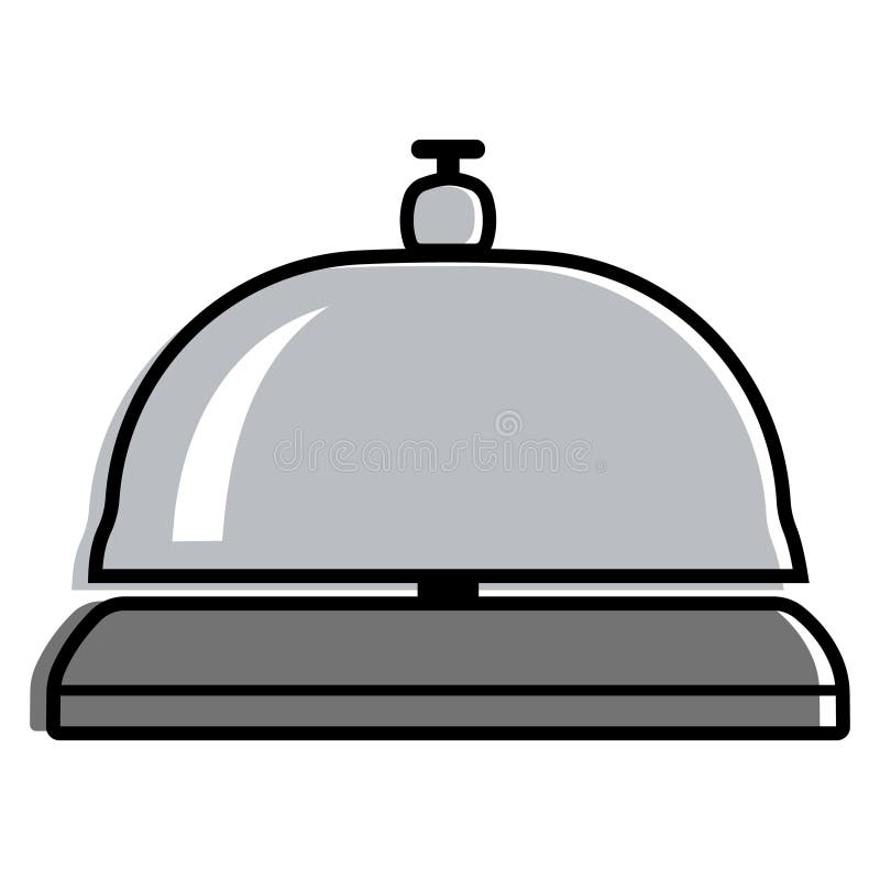 Hotel Desk Bell, Service Bell, Bell Icon at the Reception. Flat Vector ...