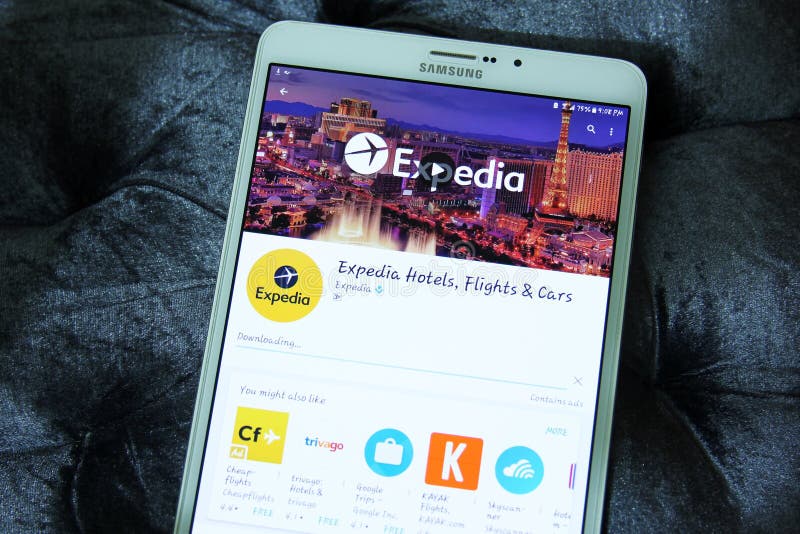 Hotel Di Expedia, Voli Ed Automobili App Fotografia Stock Editoriale ...