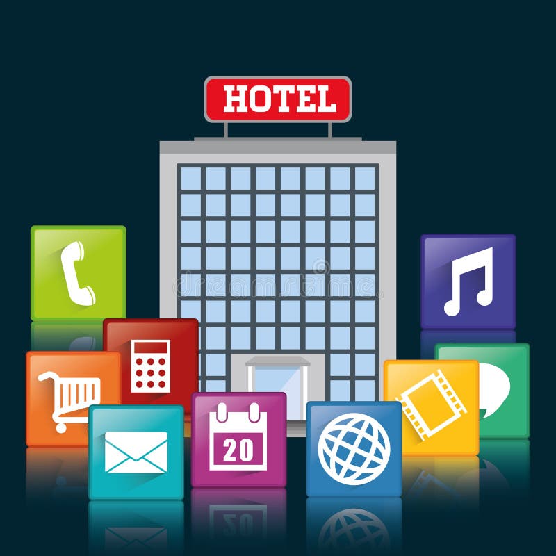 Hotel and Digital Apps Design Stock Vector - Illustration of media ...