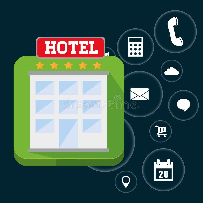 Hotel and Digital Apps Design Stock Vector - Illustration of frame ...