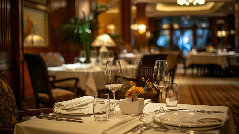 Hotel Dining Room Showcasing Fine Dining Experience Stock Illustration ...