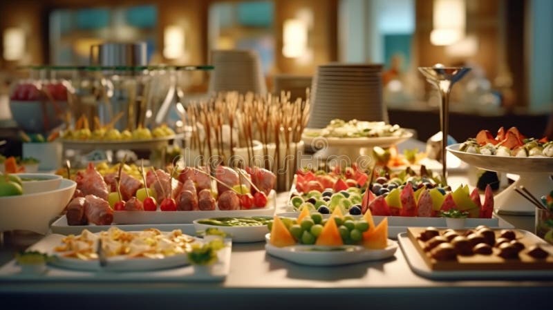 Hotel_dinner_buffet_style_food_1695525227290_3 Stock Illustration ...