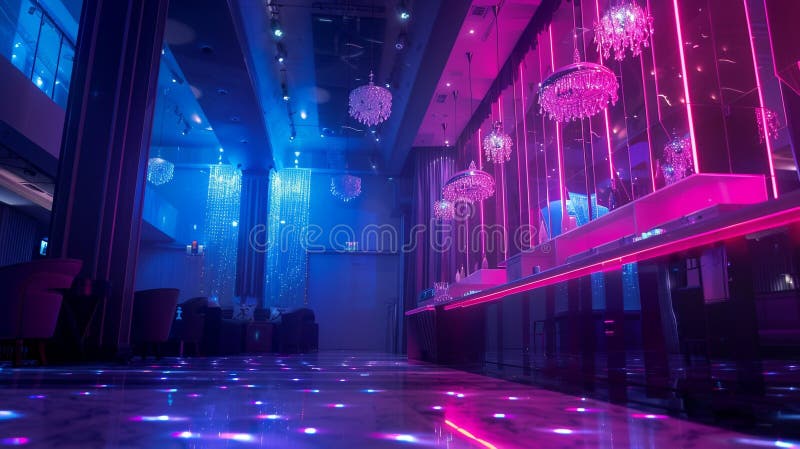 Hotel Discotheque Featuring Dancing and Vibrant Lights Stock ...