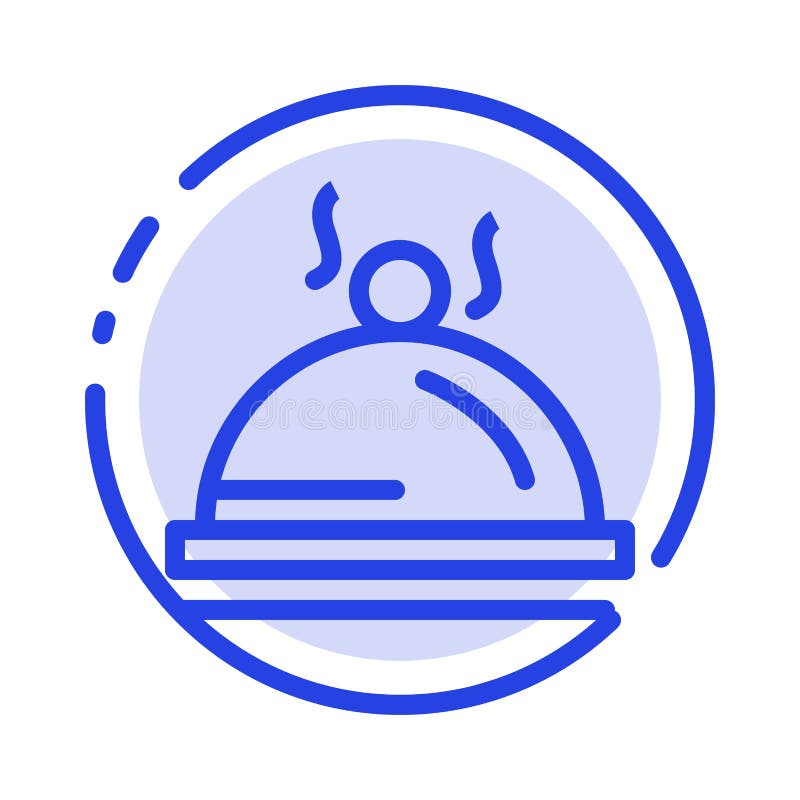 Hotel, Dish, Food, Service Blue Dotted Line Line Icon Stock Vector ...