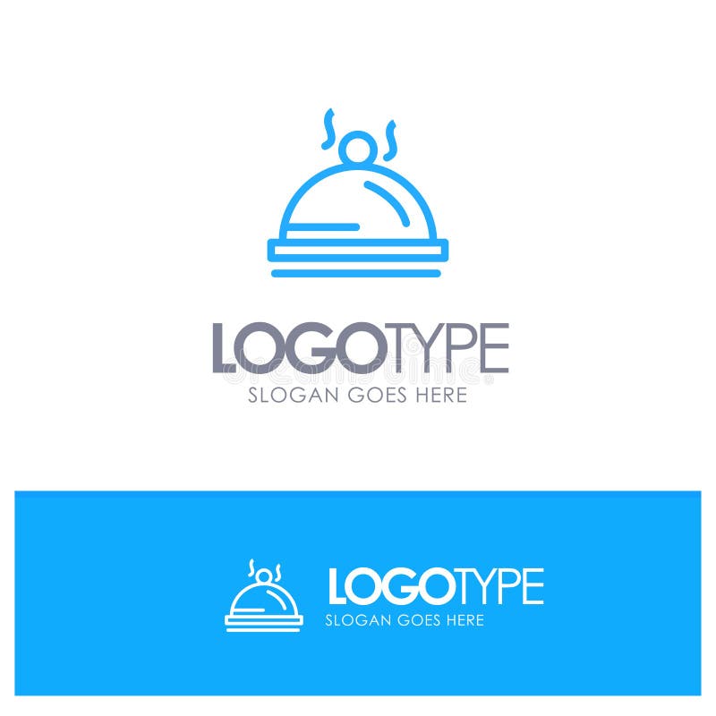 Hotel, Dish, Food, Service Blue Logo Line Style Stock Vector ...