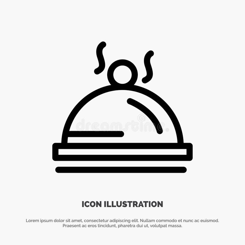 Hotel, Dish, Food, Service Vector Line Icon Stock Vector - Illustration ...
