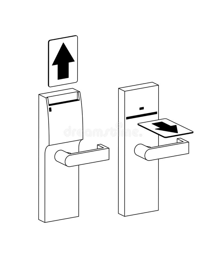 Hotel Door Lock Instructions Stock Vector - Illustration of hotel ...