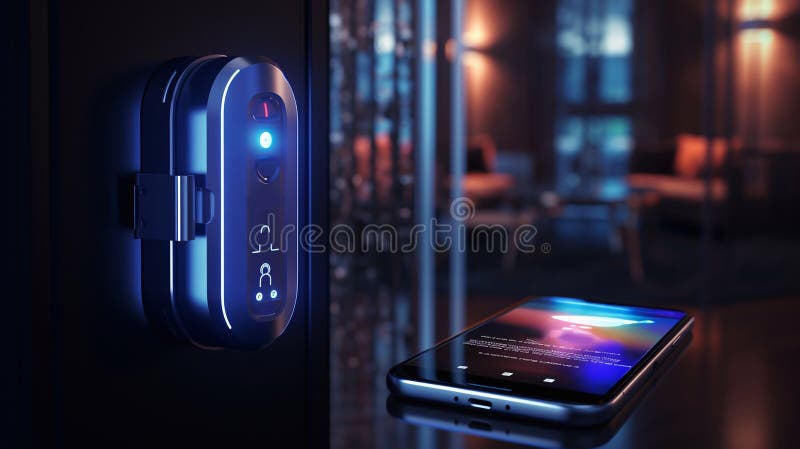 Hotel Door Security Unlocking by Application on Mobile Phone. Digital ... Hotel Door Security Unlocking by Application on Mobile Phone. Digital ...