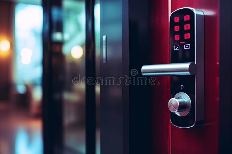Hotel Door Security Unlocking by Application on Mobile Phone. Digital ... Hotel Door Security Unlocking by Application on Mobile Phone. Digital ...