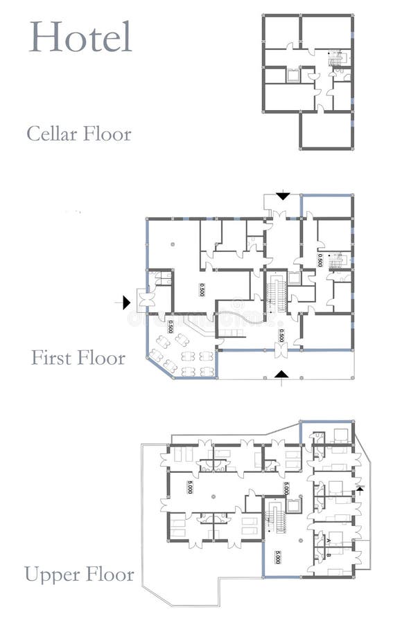 Hotel drawing plan stock illustration. Illustration of outline - 31400814