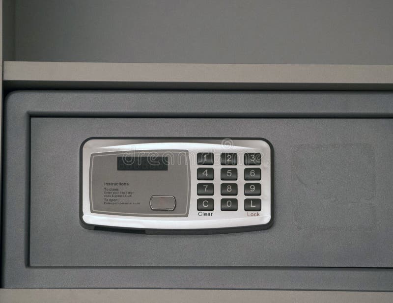 Hotel Electronic Safe Locker Stock Image - Image of code, secure: 238302065
