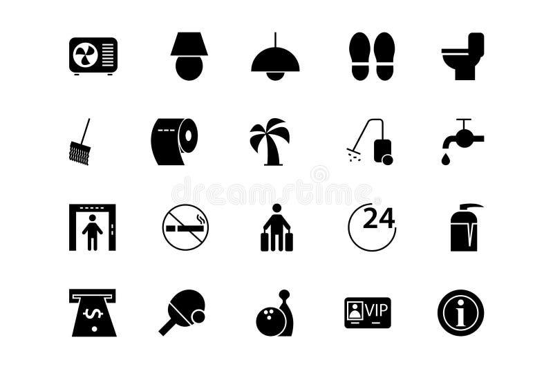 Hotel En Restaurant Vectorpictogrammen 3 Stock Illustratie ...
