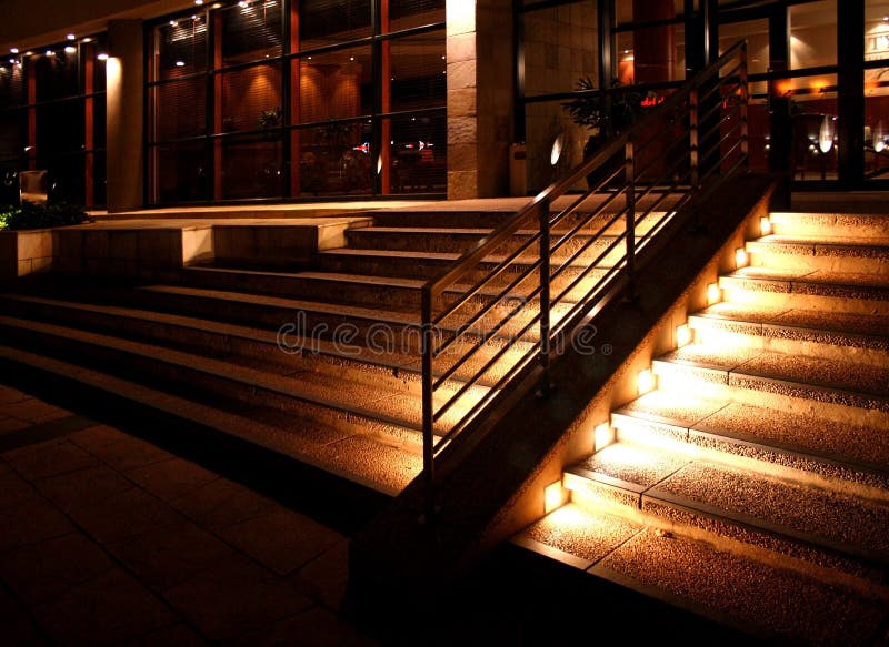 Hotel Entrance at Night stock photo. Image of steps, railing - 2069062
