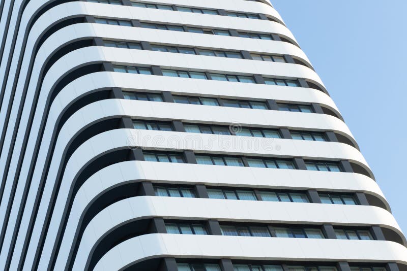 Hotel Exterior, Facade of a Modern Building with Balconies and Windows ...