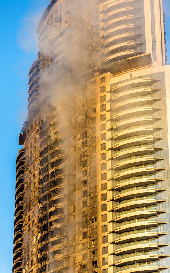 A Hotel on Fire on January 1st, 2016 Stock Photo - Image of dubai ...